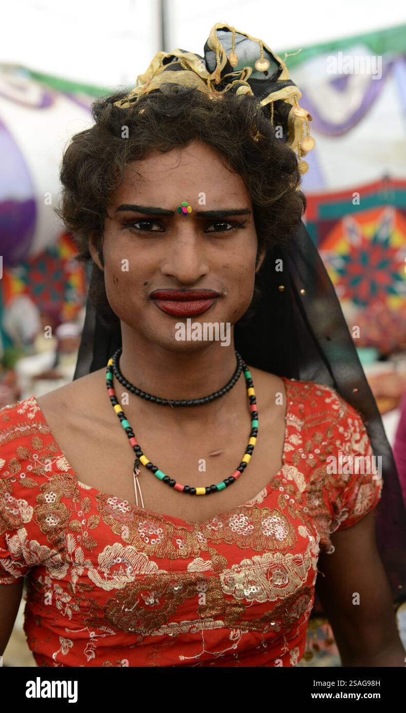 Portrait of a Hijra Third Gender taken at the annual Makanpur Mela in ...