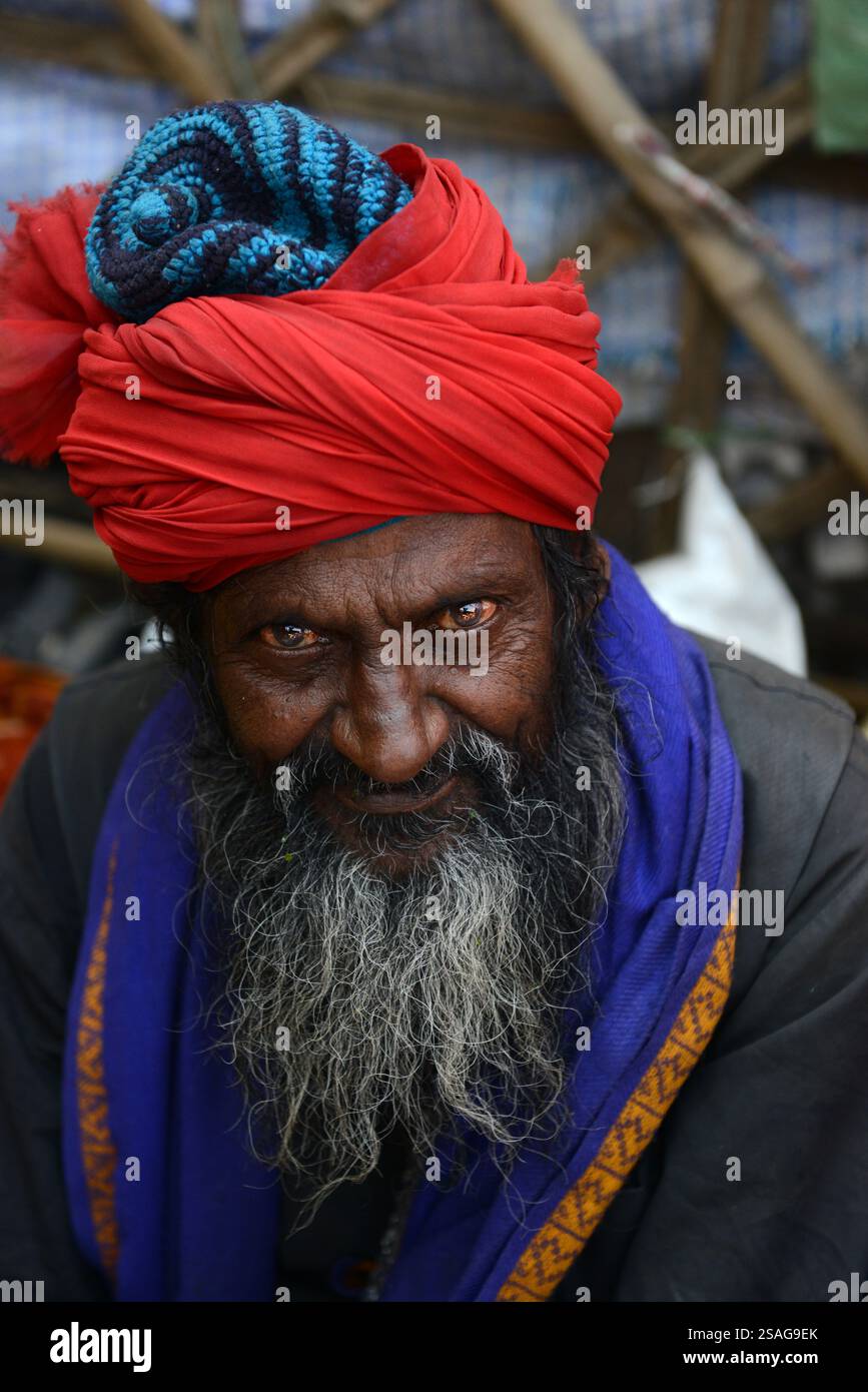 Portrait of a Sufi faqeer attending the annual 'Urs (death anniversary ...