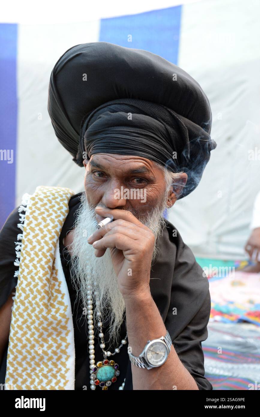 Portrait of a Sufi faqeer attending the annual 'Urs (death anniversary ...