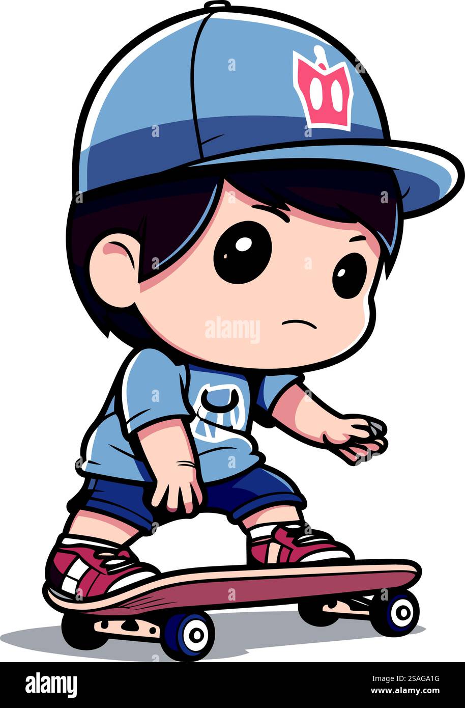 Boy Skateboarding Cartoon Vector Illustration Stock Vector Image & Art ...