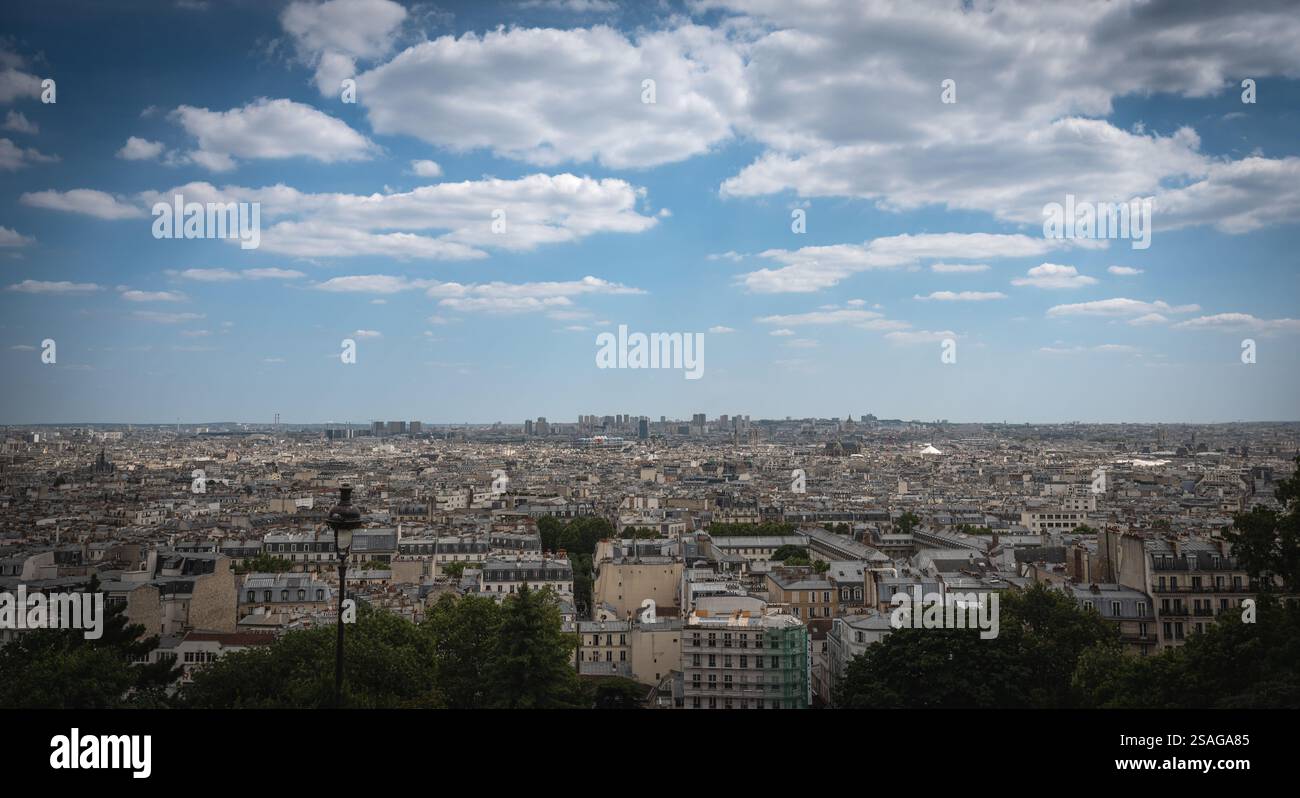 Panoramic View of Paris from Montmartre Hill - Paris, France Stock ...