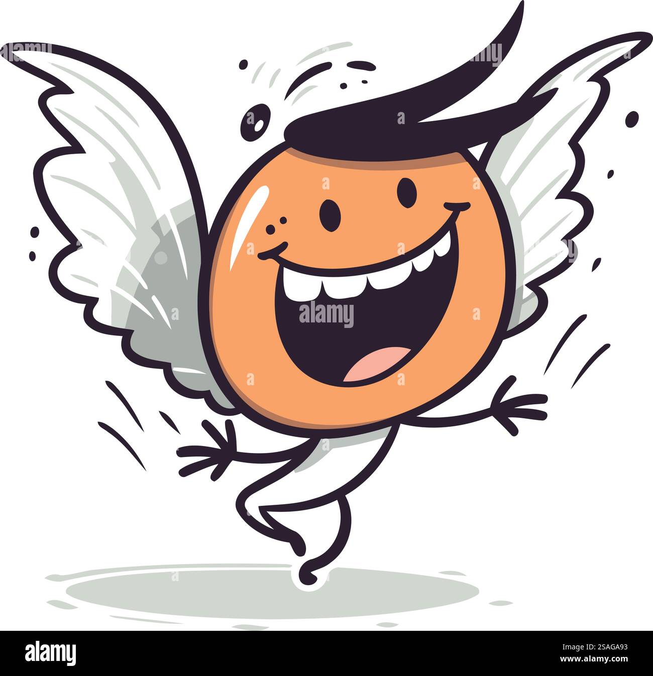 Cute Happy Flying Angel Cartoon Mascot Character Vector Illustration Stock Vector Image & Art ...