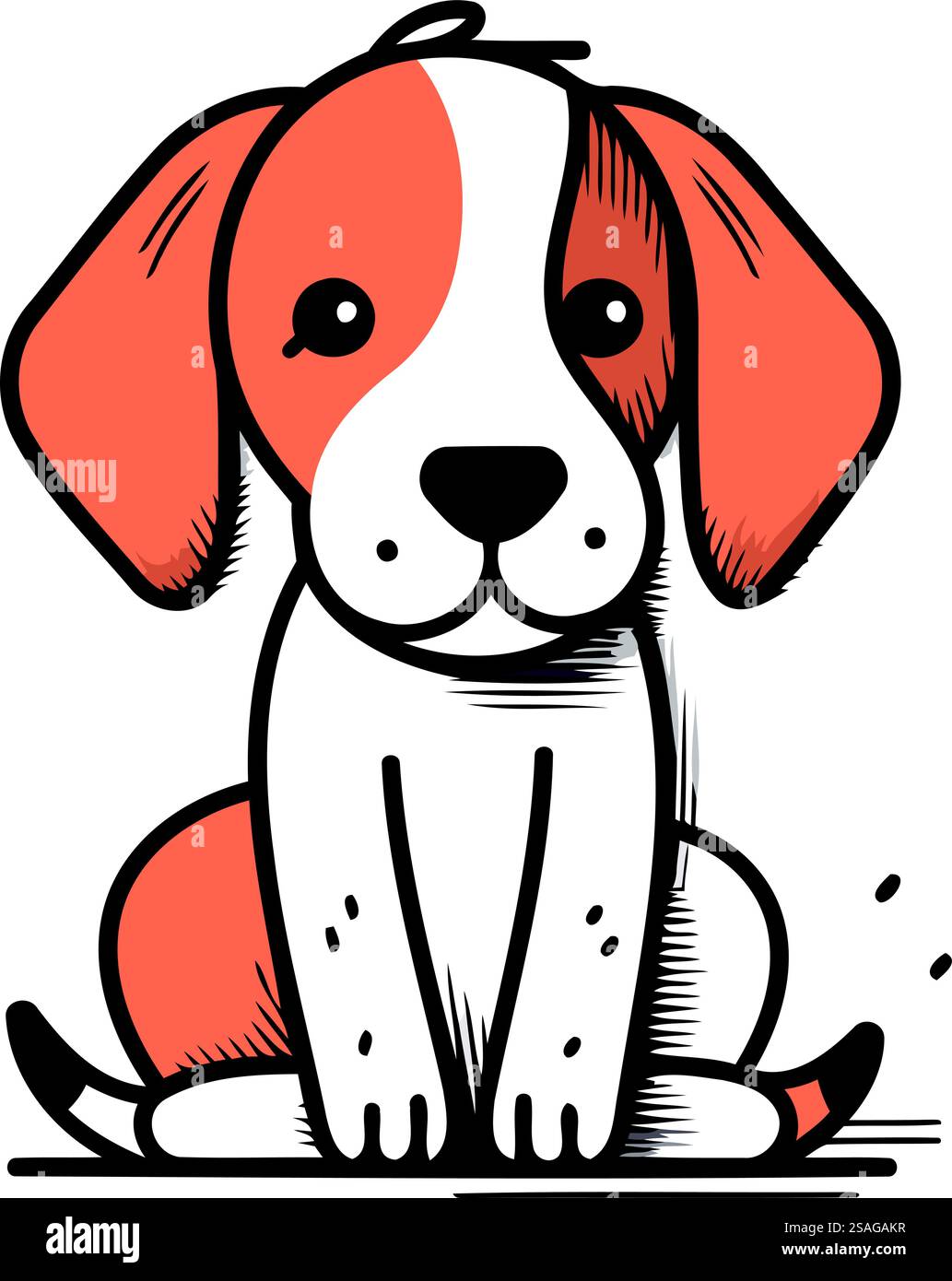 Beagle dog vector illustration. Hand drawn doodle dog Stock Vector ...