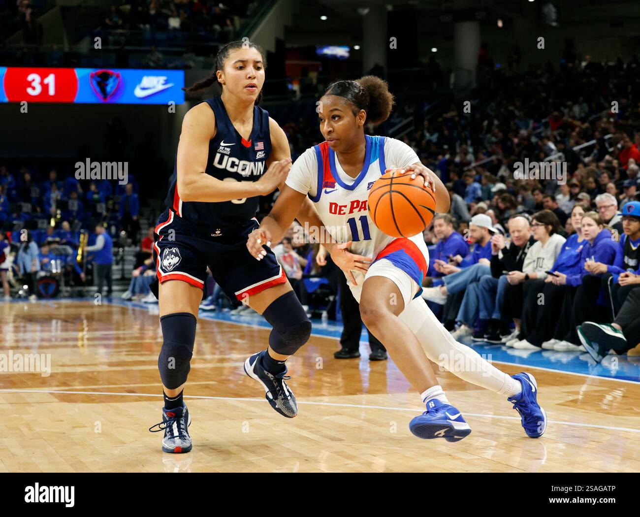 DePaul's Sumer Lee (11) drives to the basket during a women's NCAA ...