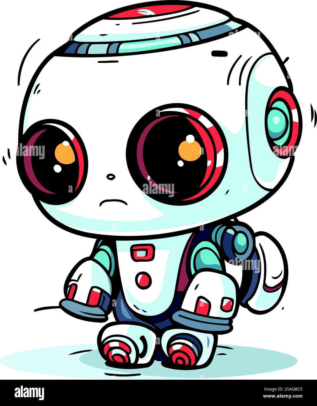 Cute little robot. Vector illustration of a cute little robot Stock ...