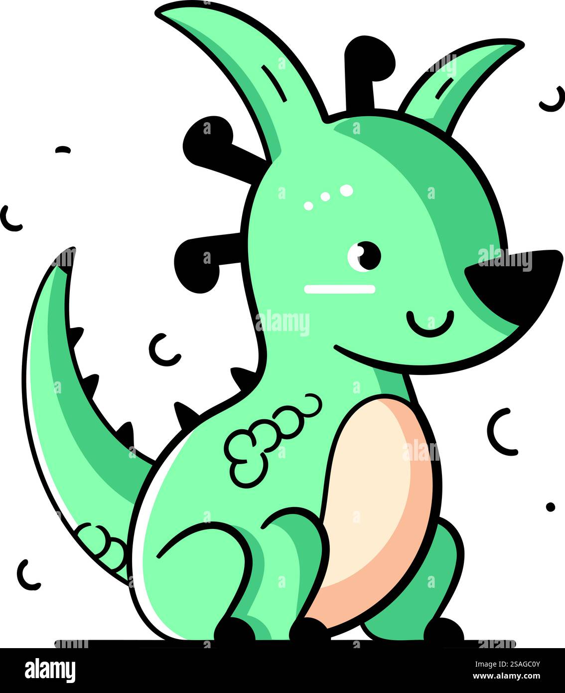 Cute dinosaur. Vector illustration in flat cartoon style. Dinosaur ...
