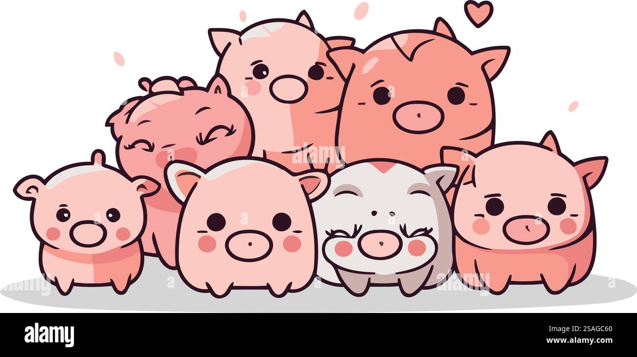 Domestic pig family Cut Out Stock Images & Pictures - Alamy