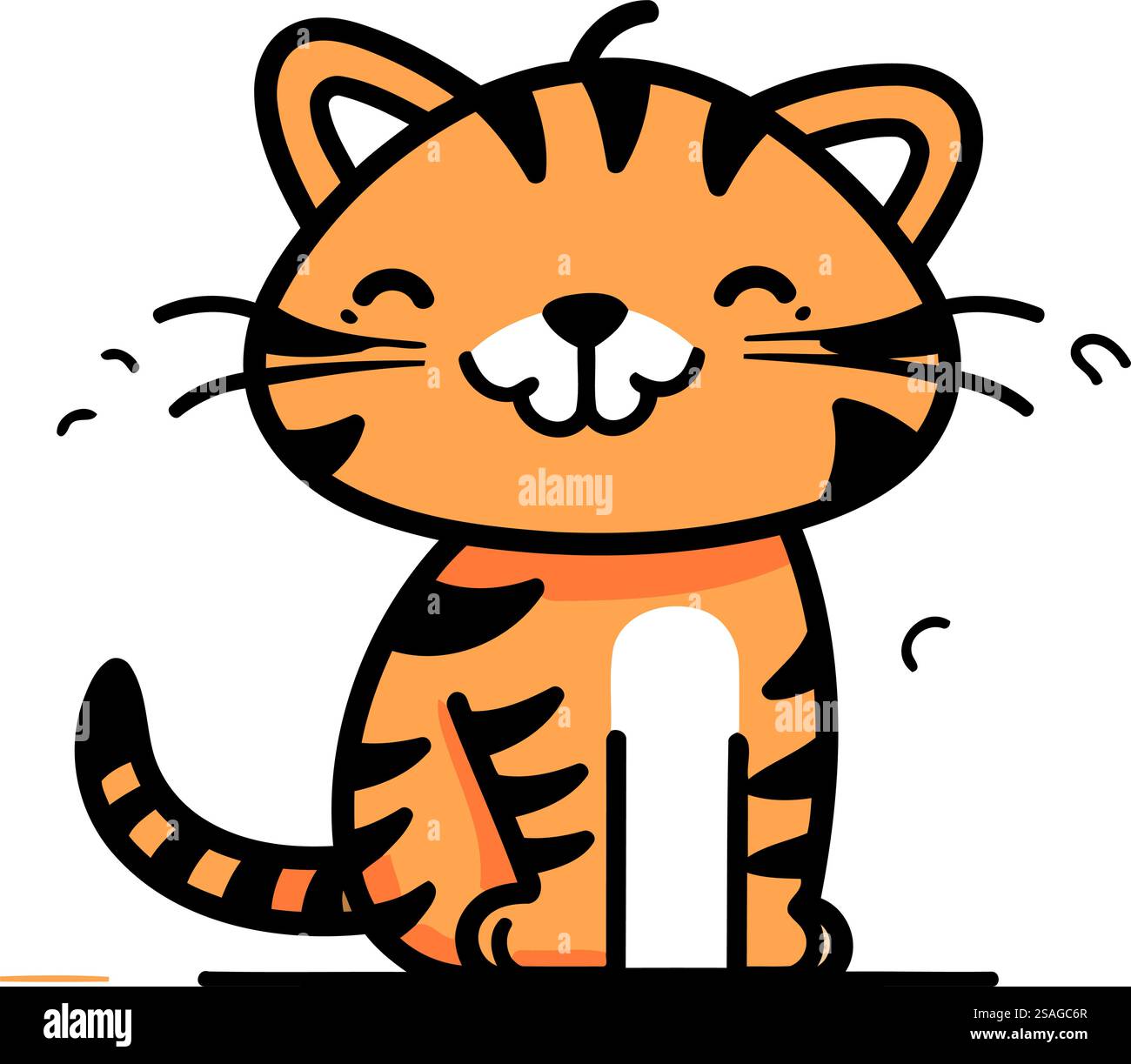 Cute cartoon tiger character. Vector illustration in a flat style Stock ...