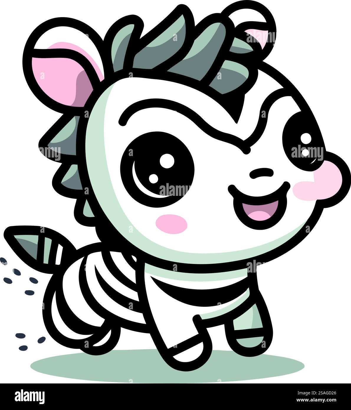 Cute Zebra Cartoon Mascot Character Vector Illustration Stock Vector ...