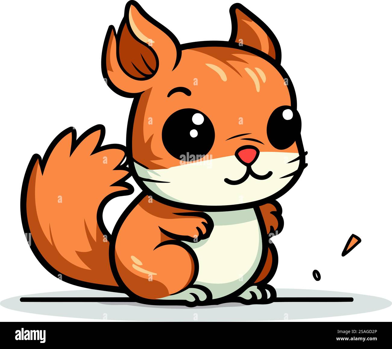 Squirrel with bandage on his head. Cute cartoon vector illustration ...