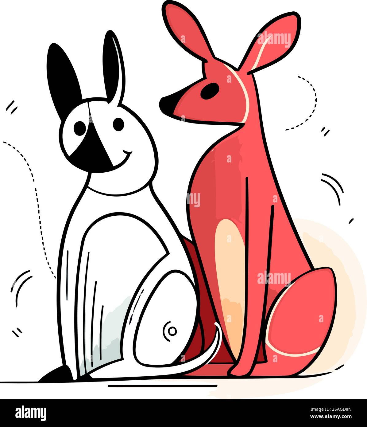 Funny kangaroos. Vector illustration in cartoon style Stock Vector ...