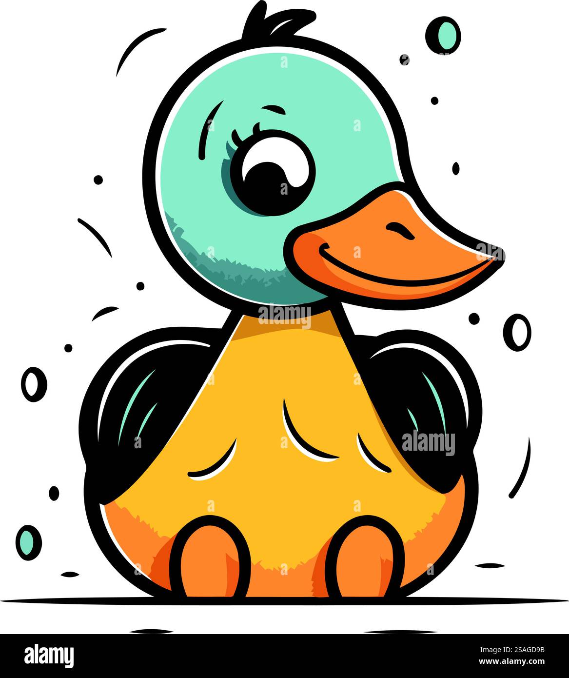 Cute duck. Vector illustration. Isolated on white background Stock ...