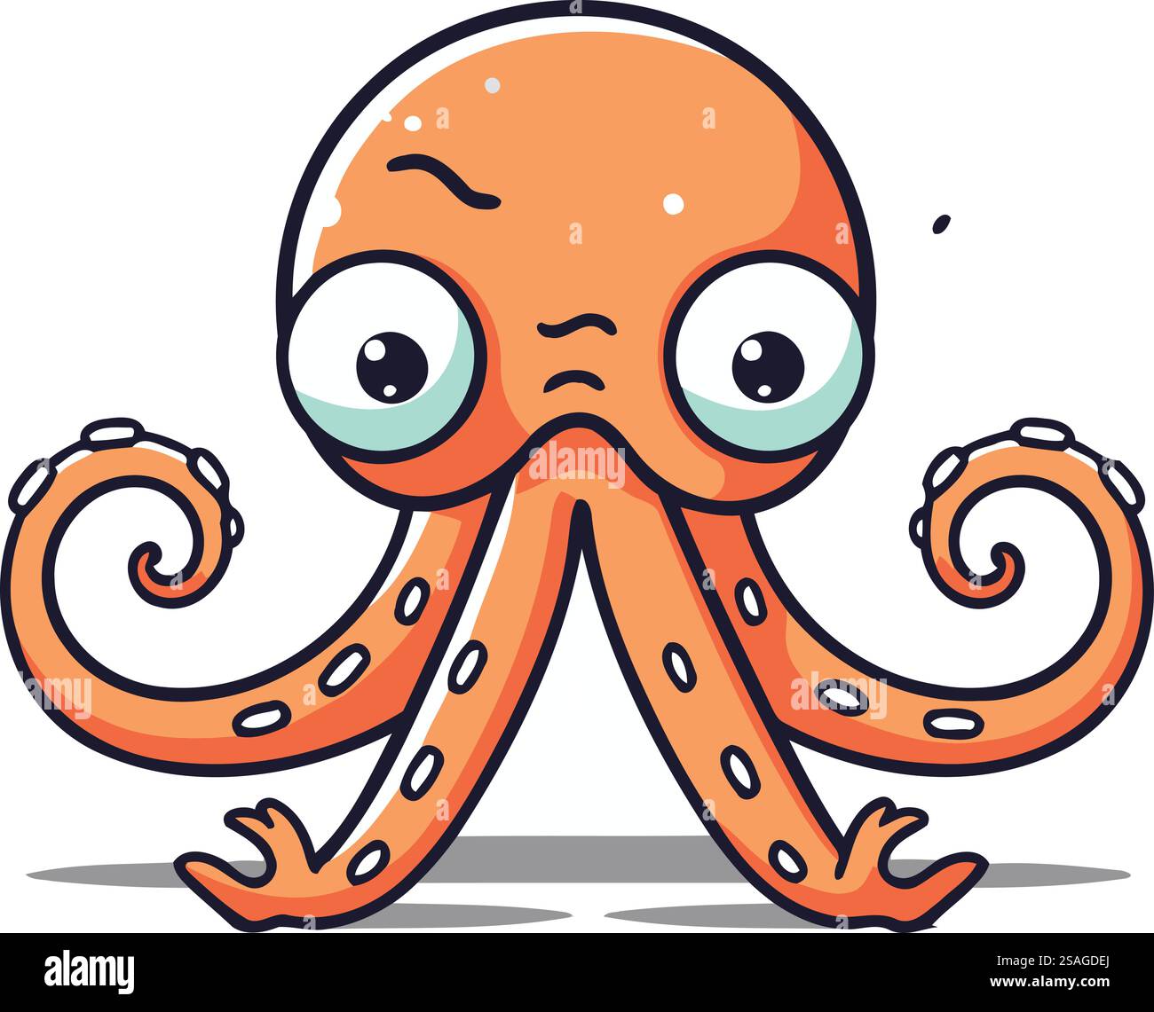 Octopus cartoon character. Cute octopus mascot vector illustration ...