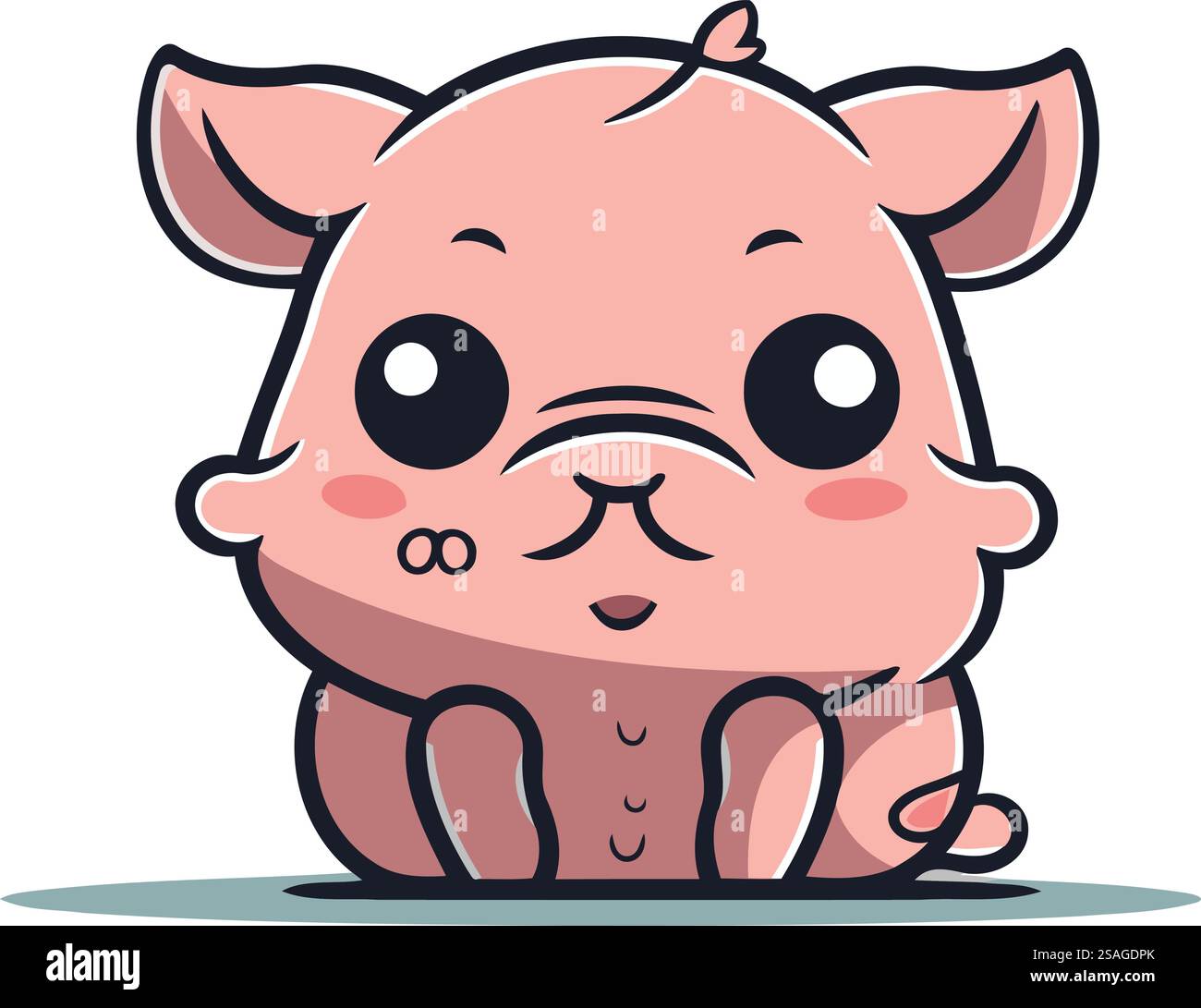 Cute little pig. Vector illustration. Isolated on white background ...