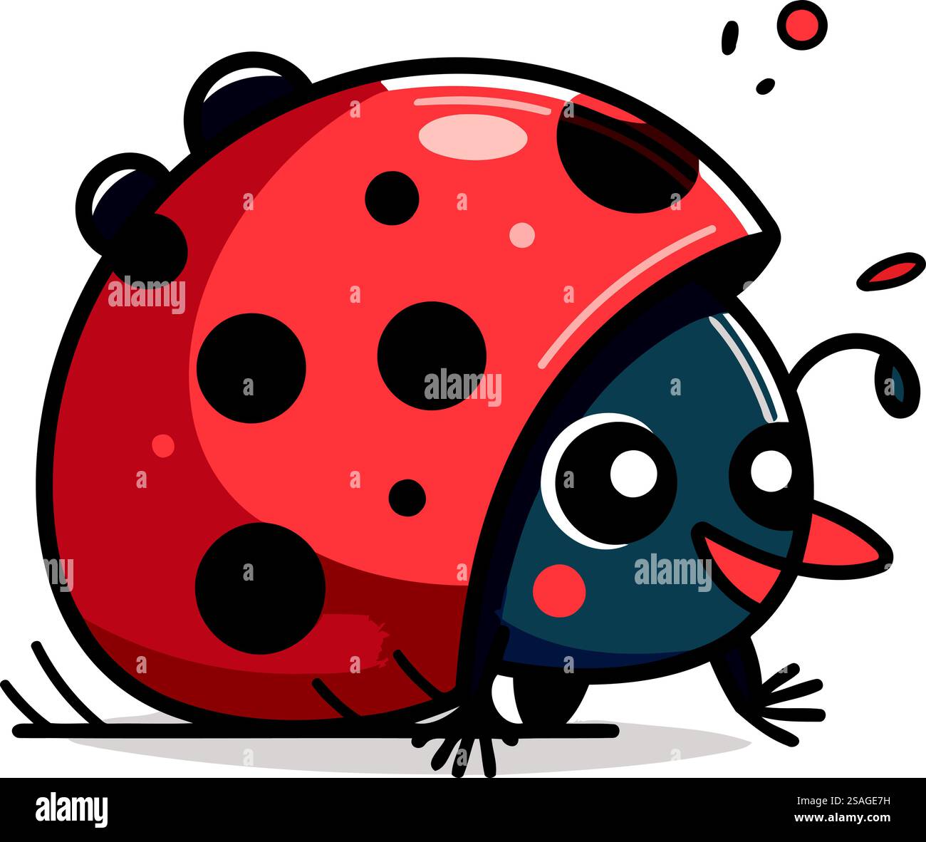 Cartoon ladybug. Vector illustration. Cute ladybird Stock Vector Image ...