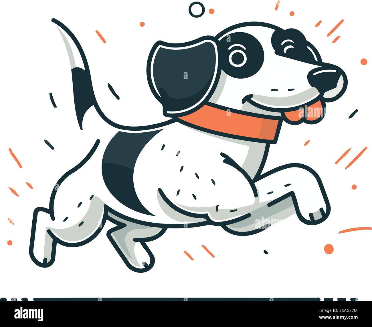 Jack Russell Terrier running. Vector illustration of a cartoon dog ...