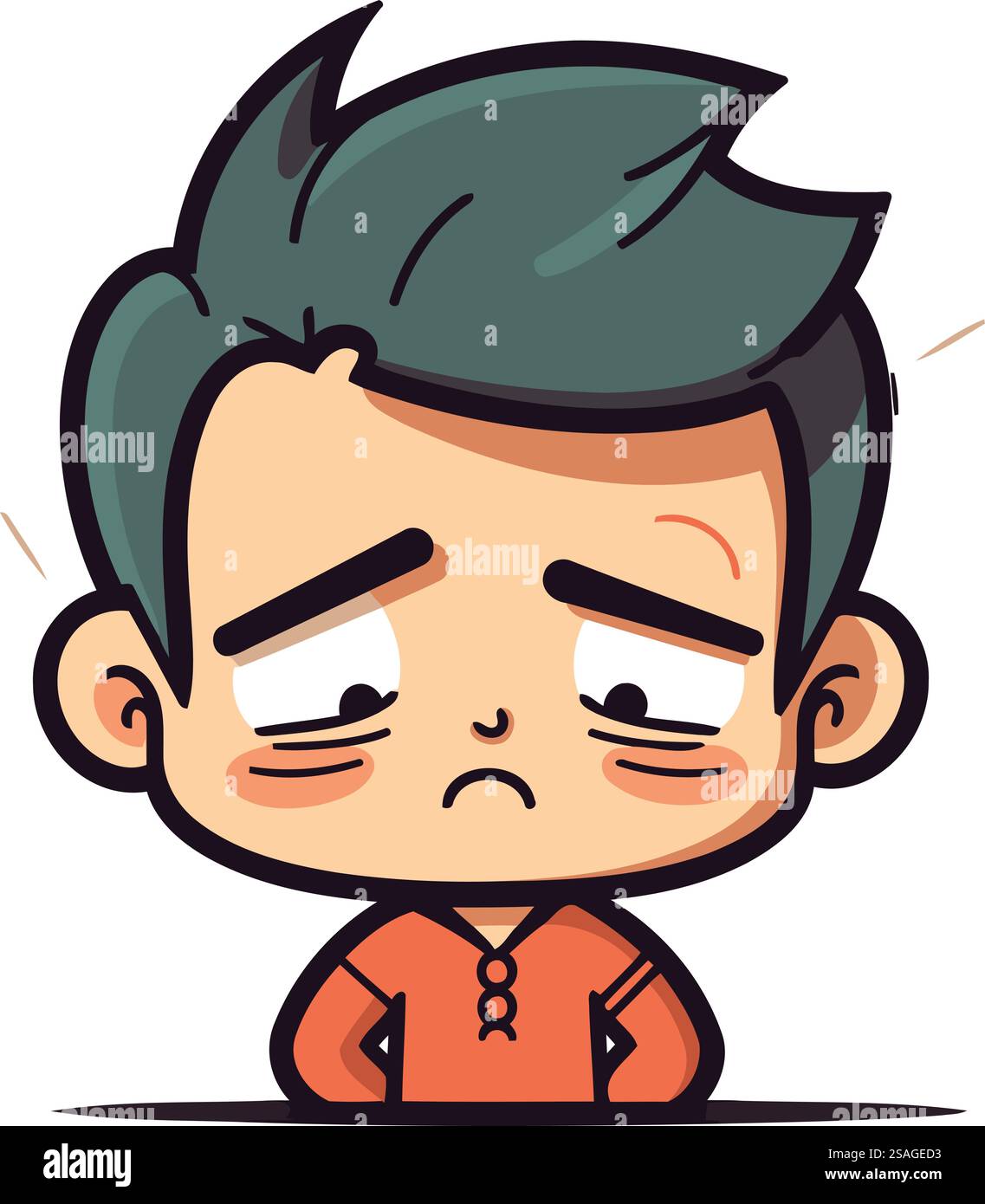 Angry boy. Vector illustration in cartoon style. Isolated on white ...