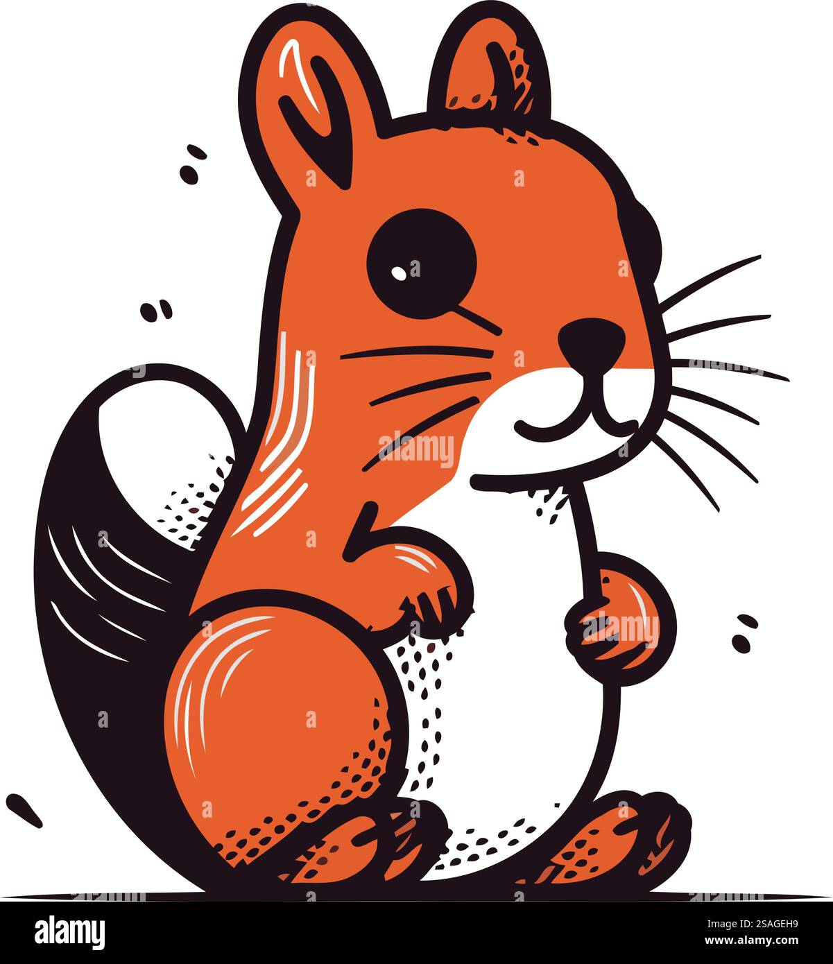 Cute squirrel. Hand drawn vector illustration in cartoon style ...
