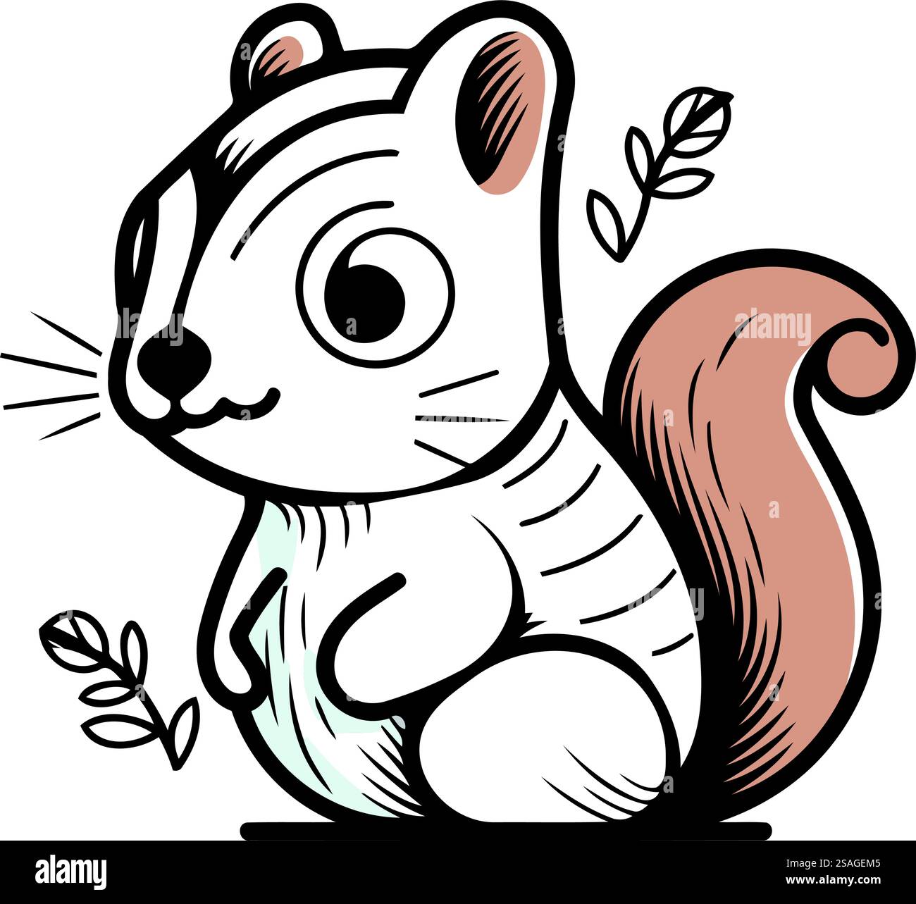 Cute chipmunk. Vector hand drawn illustration in cartoon style Stock ...