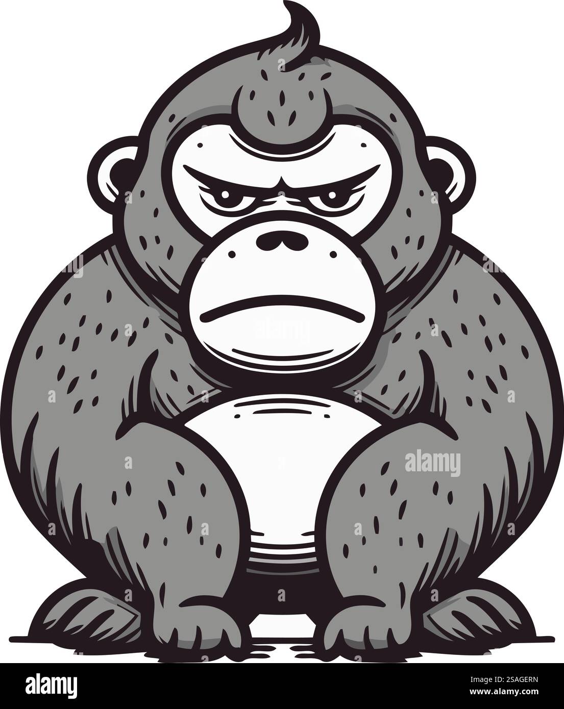 Angry gorilla. Vector illustration isolated on white background for ...