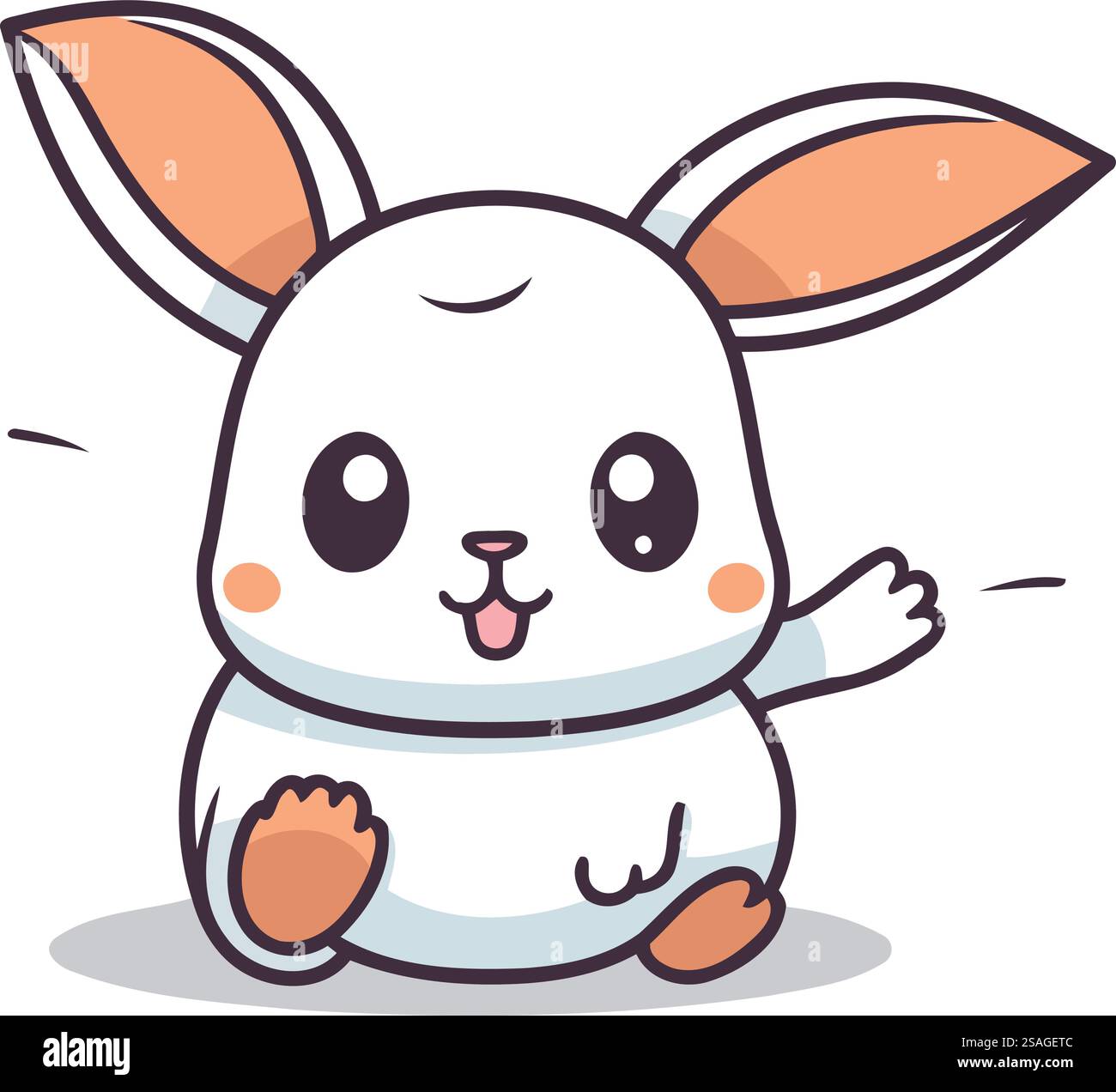 Rabbit character design. Cute cartoon rabbit. Vector illustration Stock ...