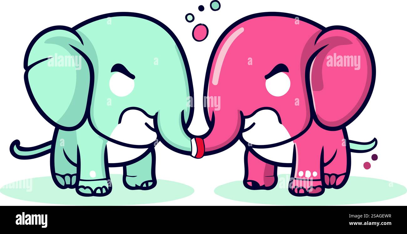 Cute elephant cartoon vector illustration. Isolated on white background ...