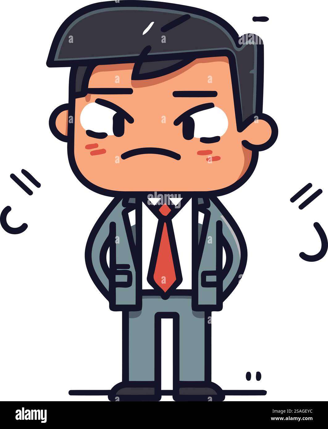 Sad businessman cartoon character. Vector illustration in a flat style ...