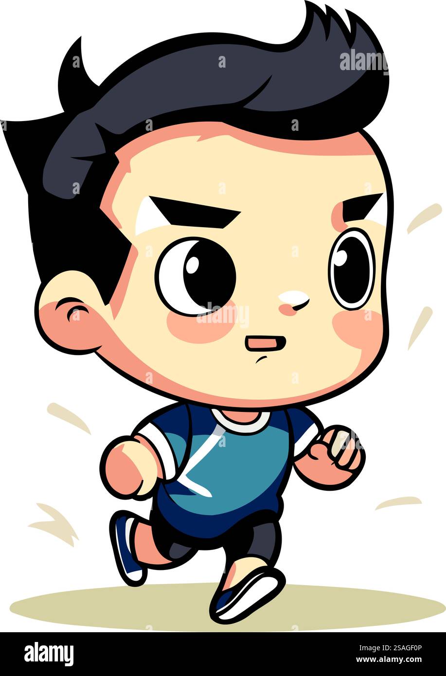 Angry Little Boy Running Vector Cartoon Illustration Stock Vector Image ...