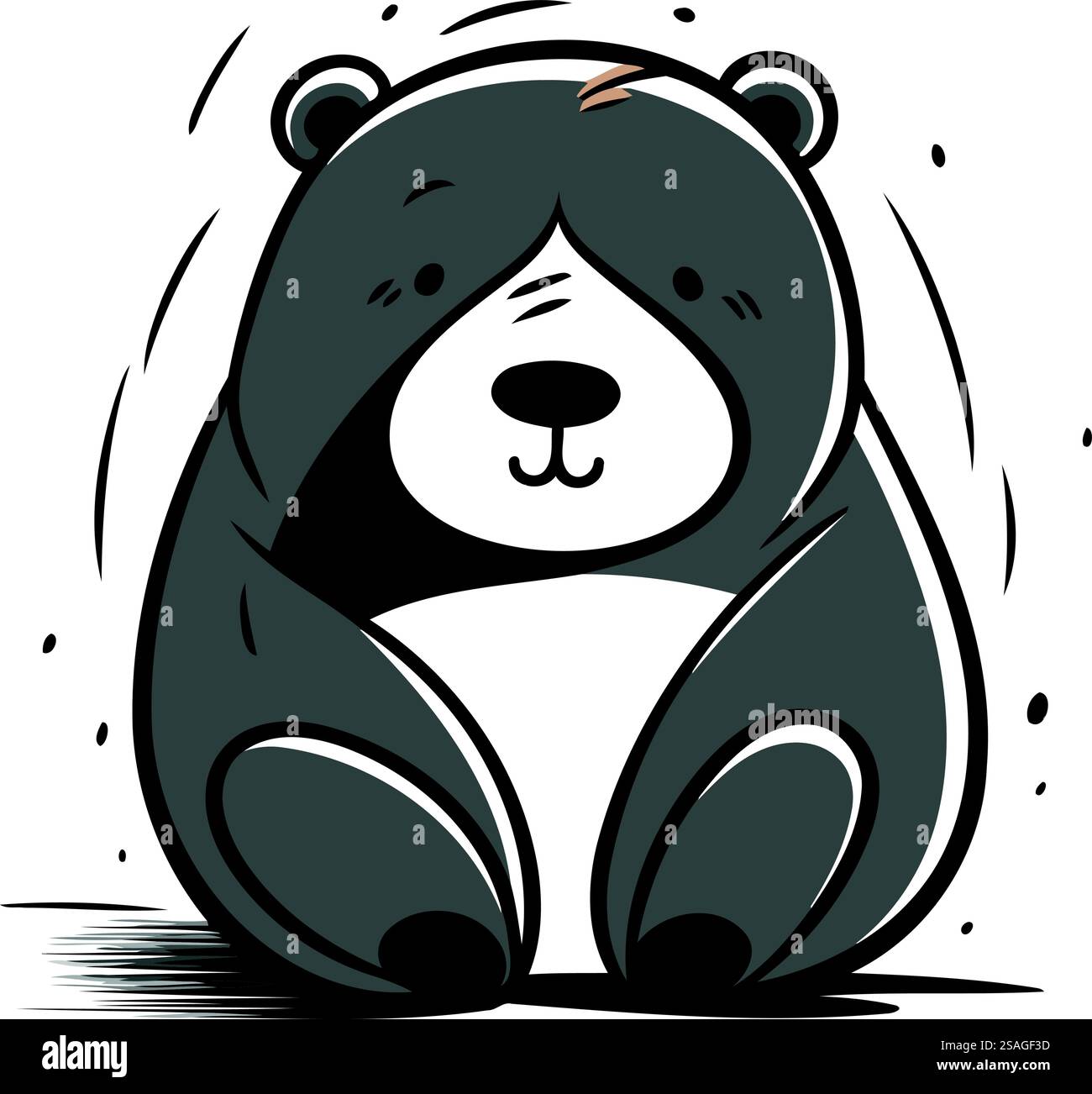 Illustration of a bear sitting on a white background. Vector ...