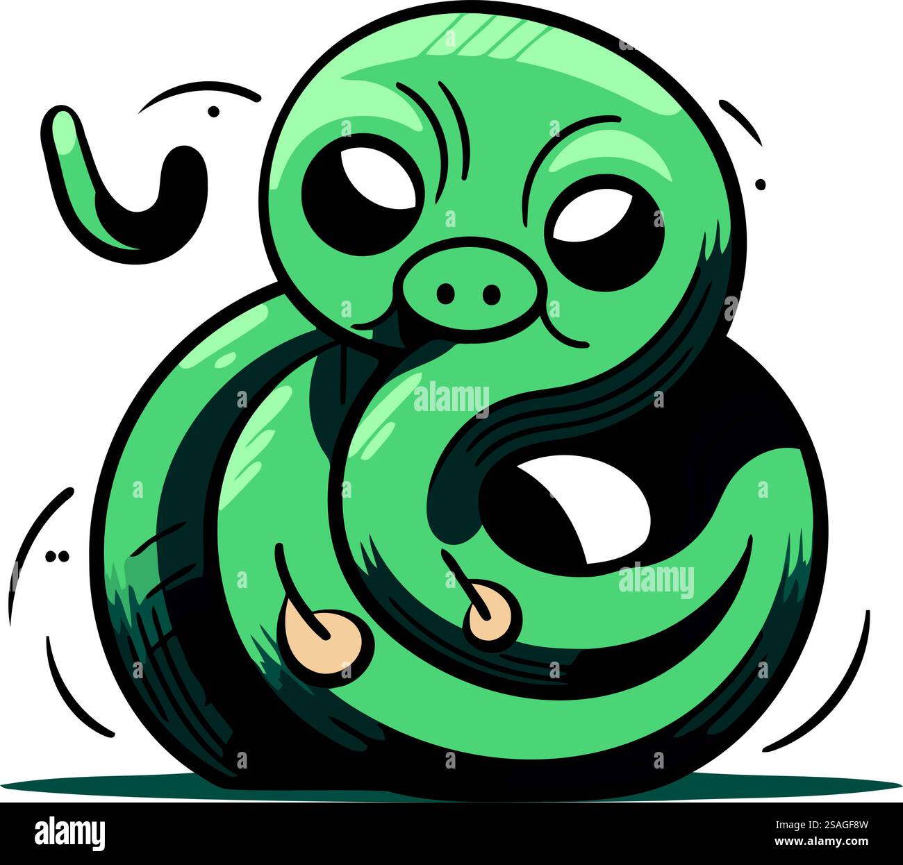 Cartoon snake. Vector illustration of a snake. Cartoon snake Stock ...