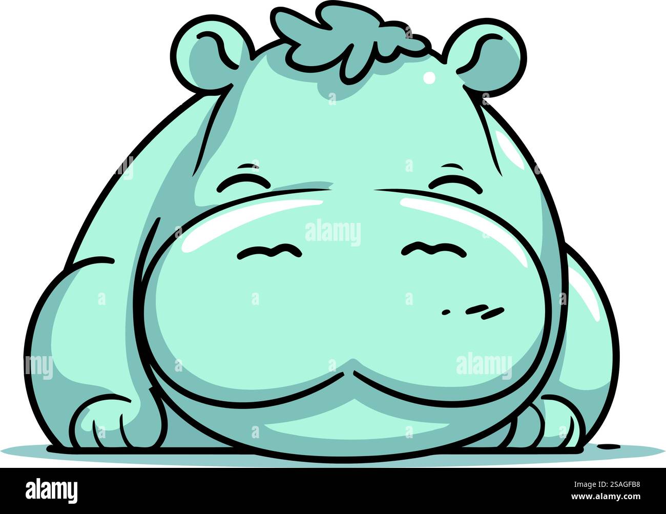 Hippopotamus vector illustration. Cute cartoon hippo Stock Vector Image ...