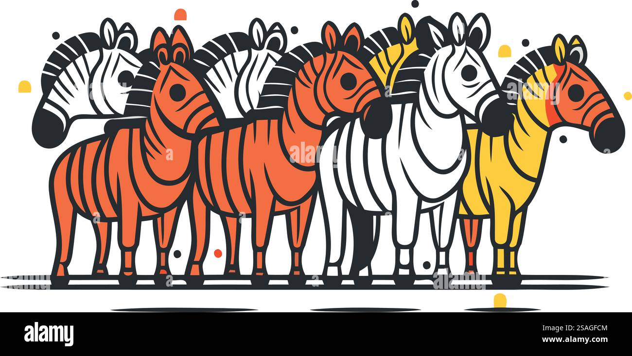 Zebra zebra line art vector illustration. Hand drawn doodle design ...