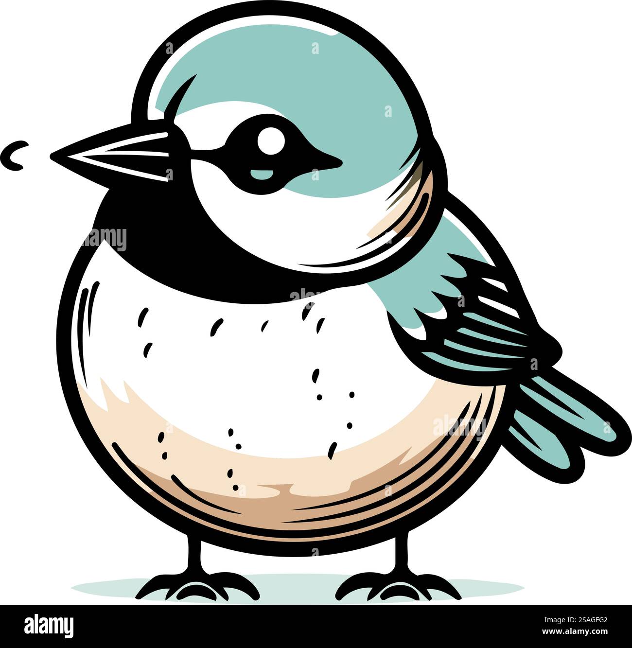 Titmouse cartoon vector illustration isolated on white background. Cute ...