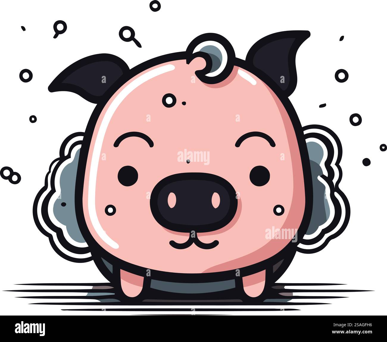 Cute piggy vector illustration. Cute piggy character Stock Vector Image ...
