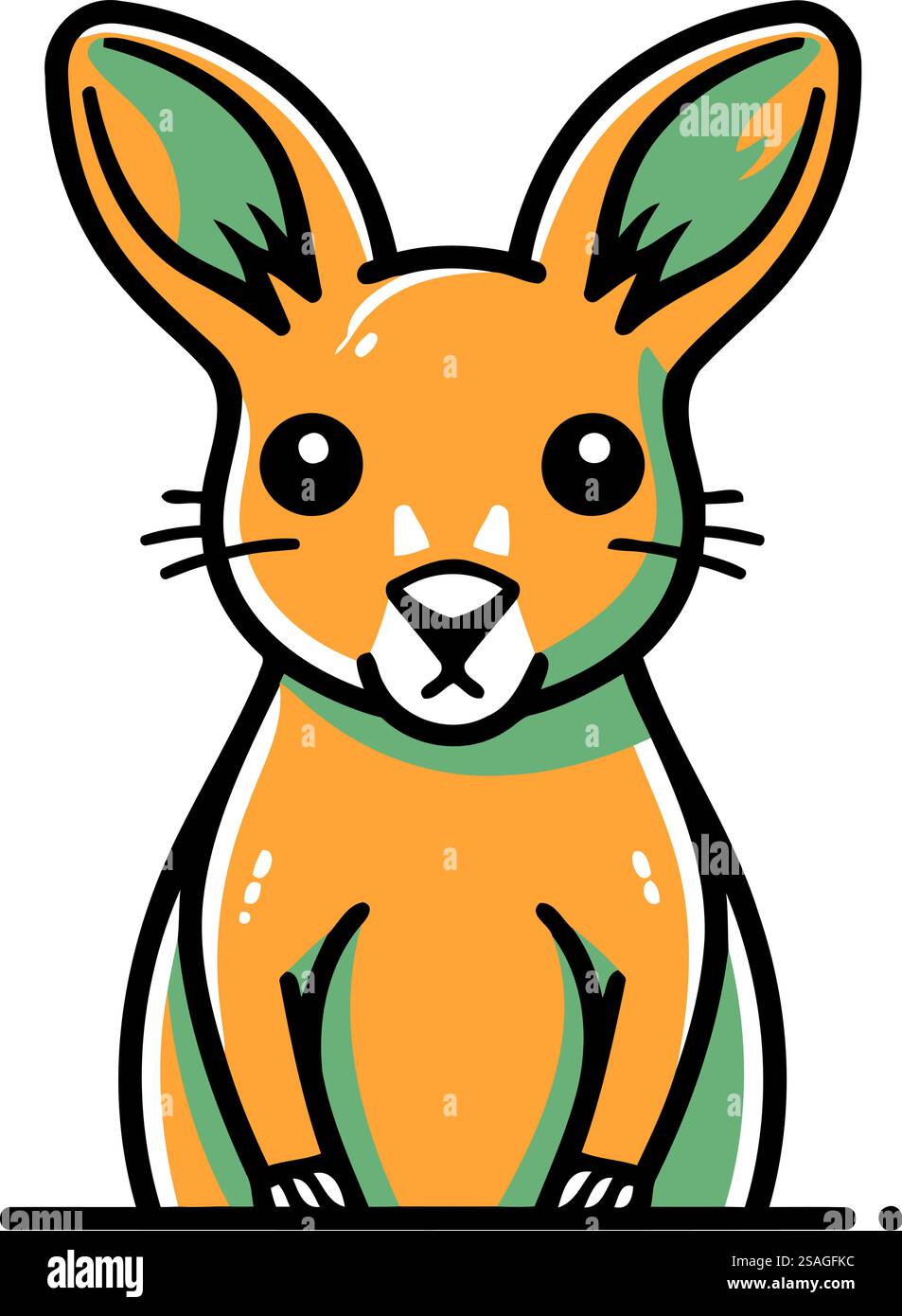 Cute cartoon bunny. Vector illustration of a cute rabbit. Animal ...