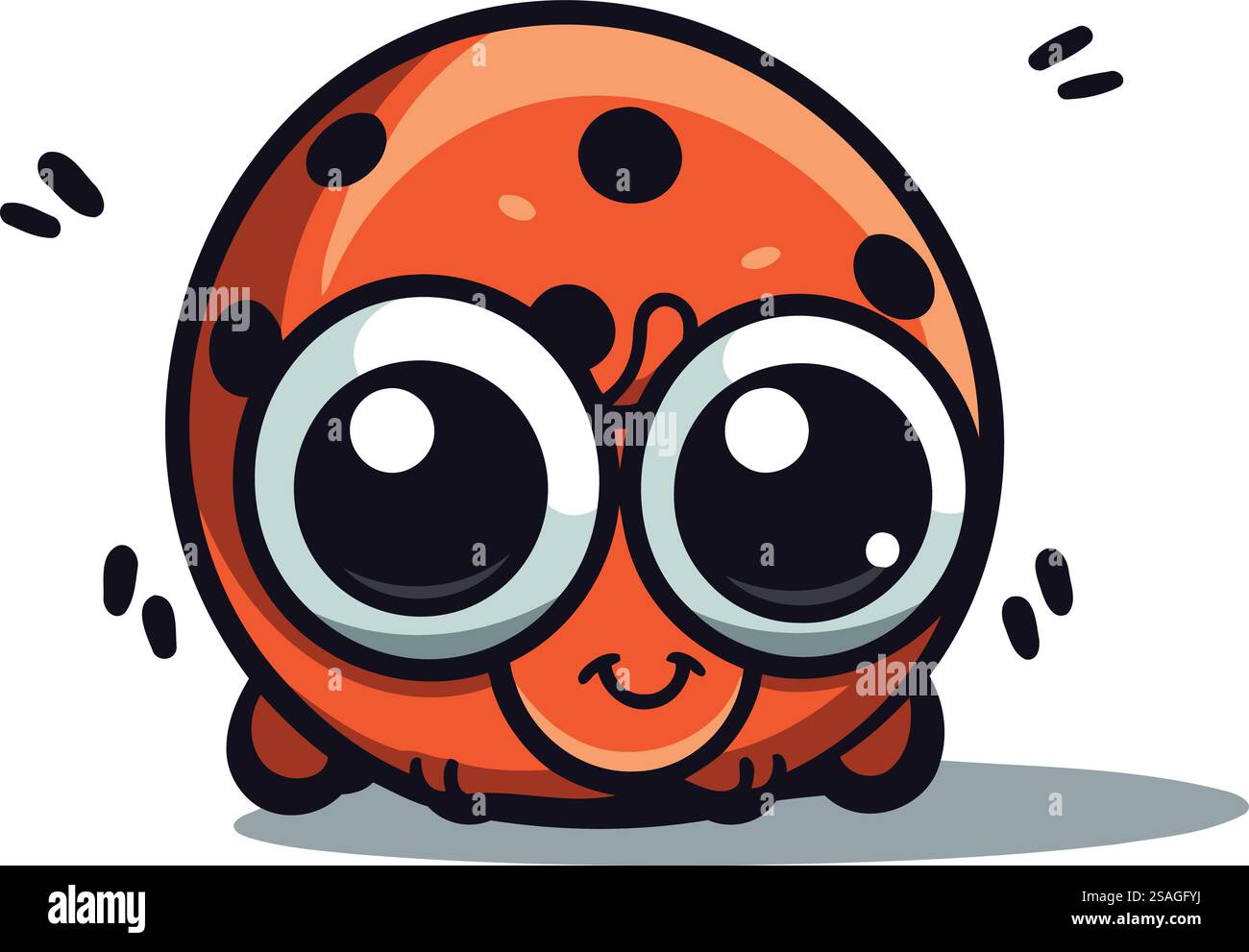 Cute ladybug with big eyes. Cute cartoon vector illustration Stock ...