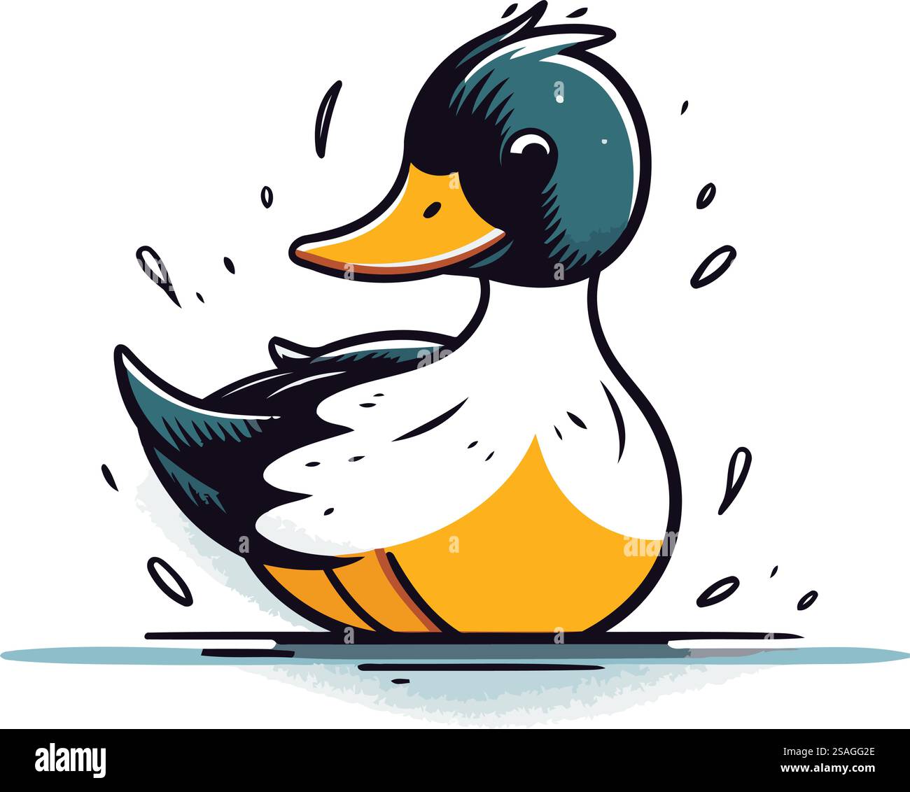 Hand drawn duck animal Cut Out Stock Images & Pictures - Alamy