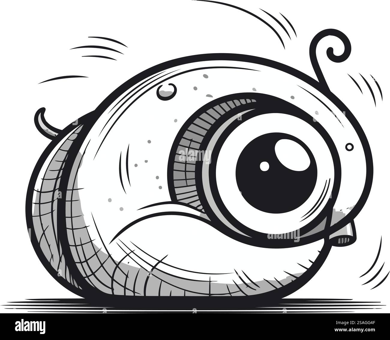Cartoon eyeball isolated on a white background. Vector illustration ...