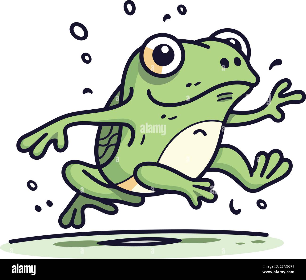 Frog jumping. Vector illustration of a funny cartoon frog jumping Stock Vector Image & Art - Alamy
