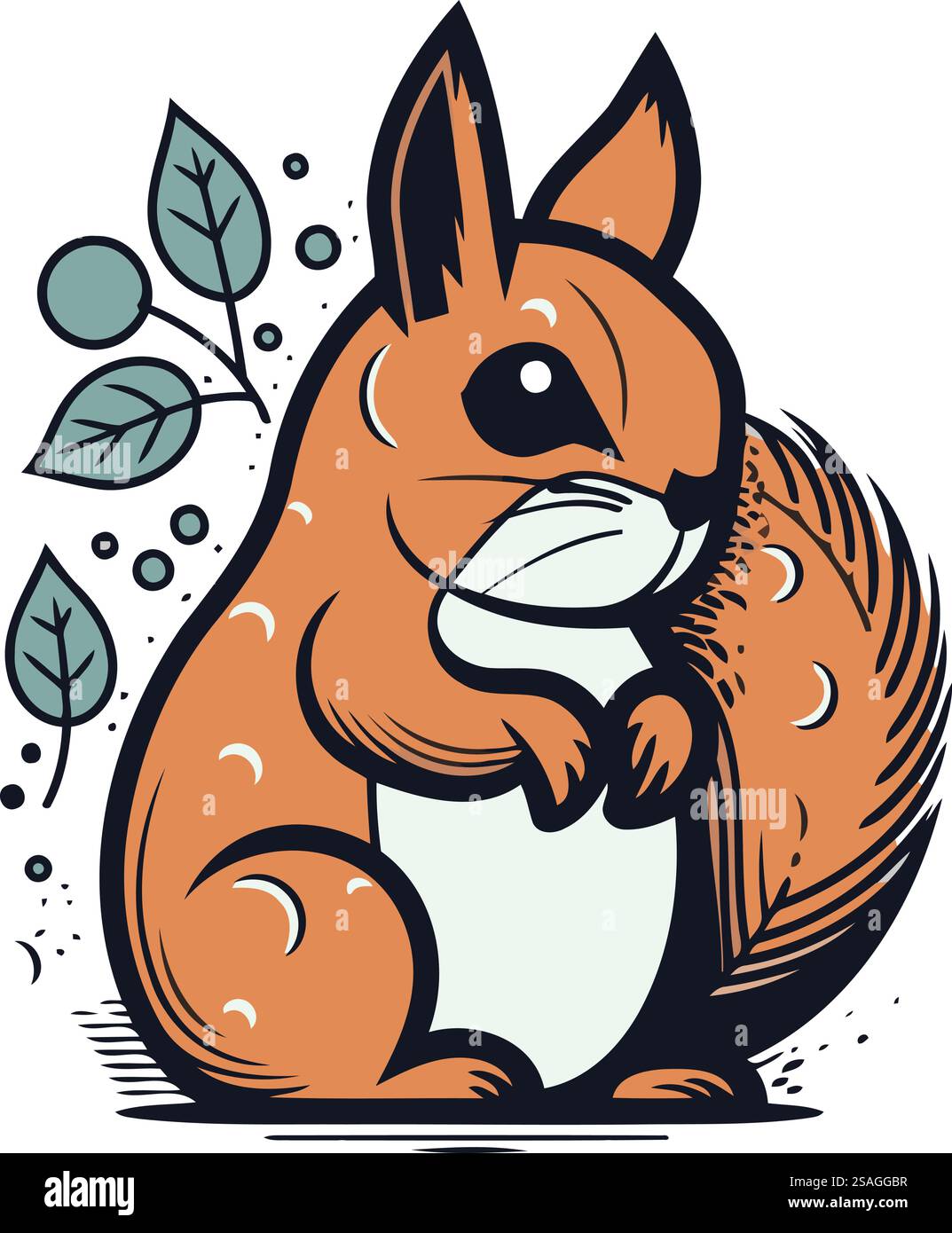 Squirrel. Vector illustration. Isolated on a white background Stock ...