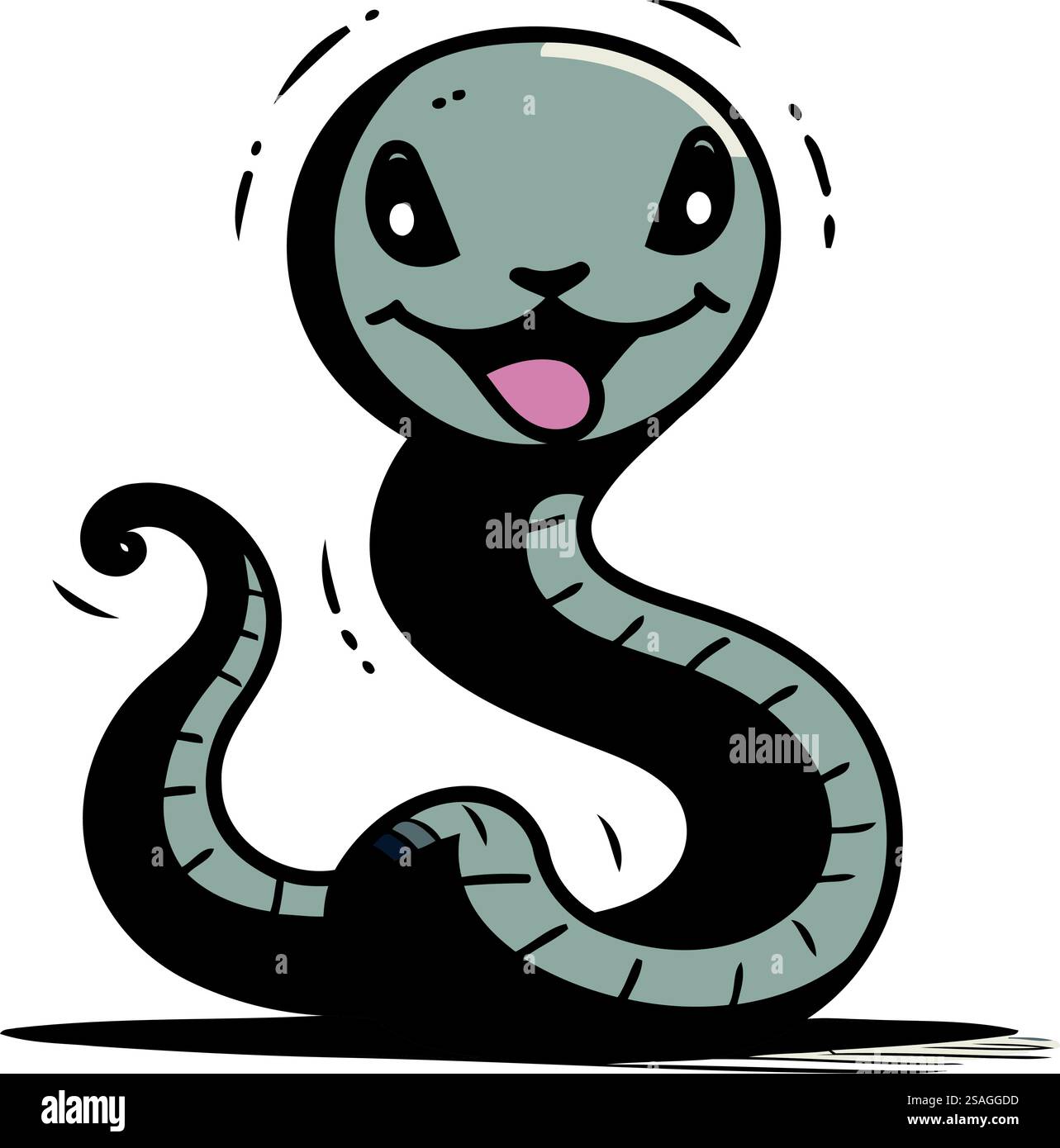 Cute cartoon snake. Vector illustration isolated on a white background ...