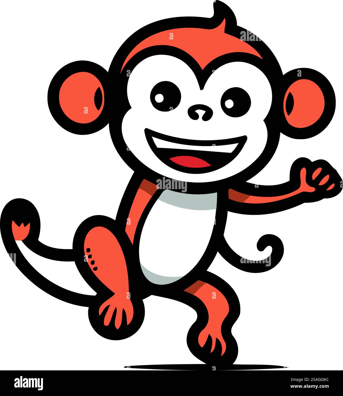 Monkey running cartoon vector illustration isolated on white background ...