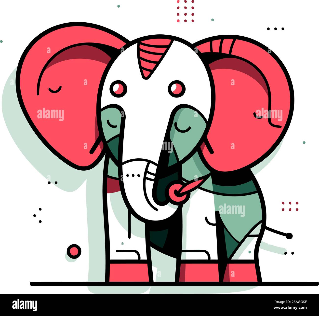 Elephant in flat style. Vector illustration of an elephant in flat ...