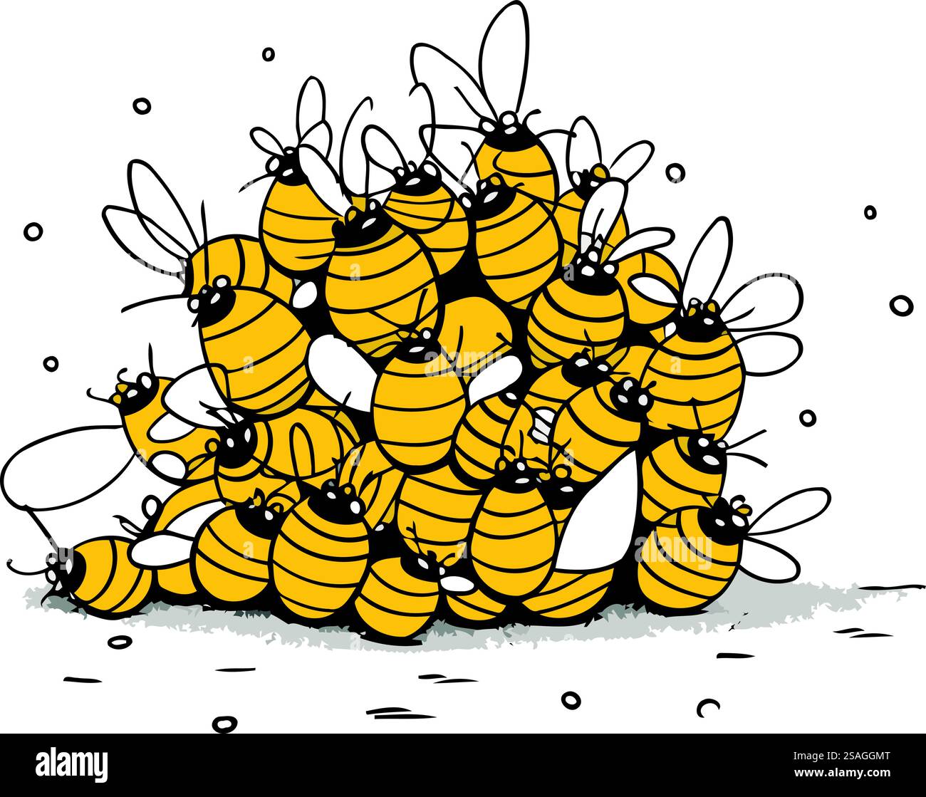 Cartoon doodle bees. Vector illustration of cute bees Stock Vector ...