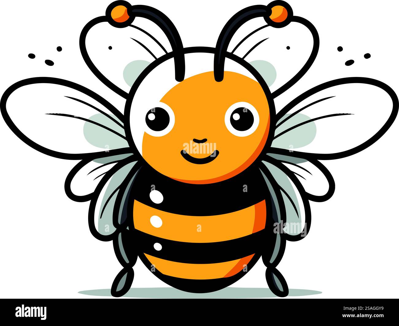 Cute cartoon bee. Vector illustration. Isolated on white background ...