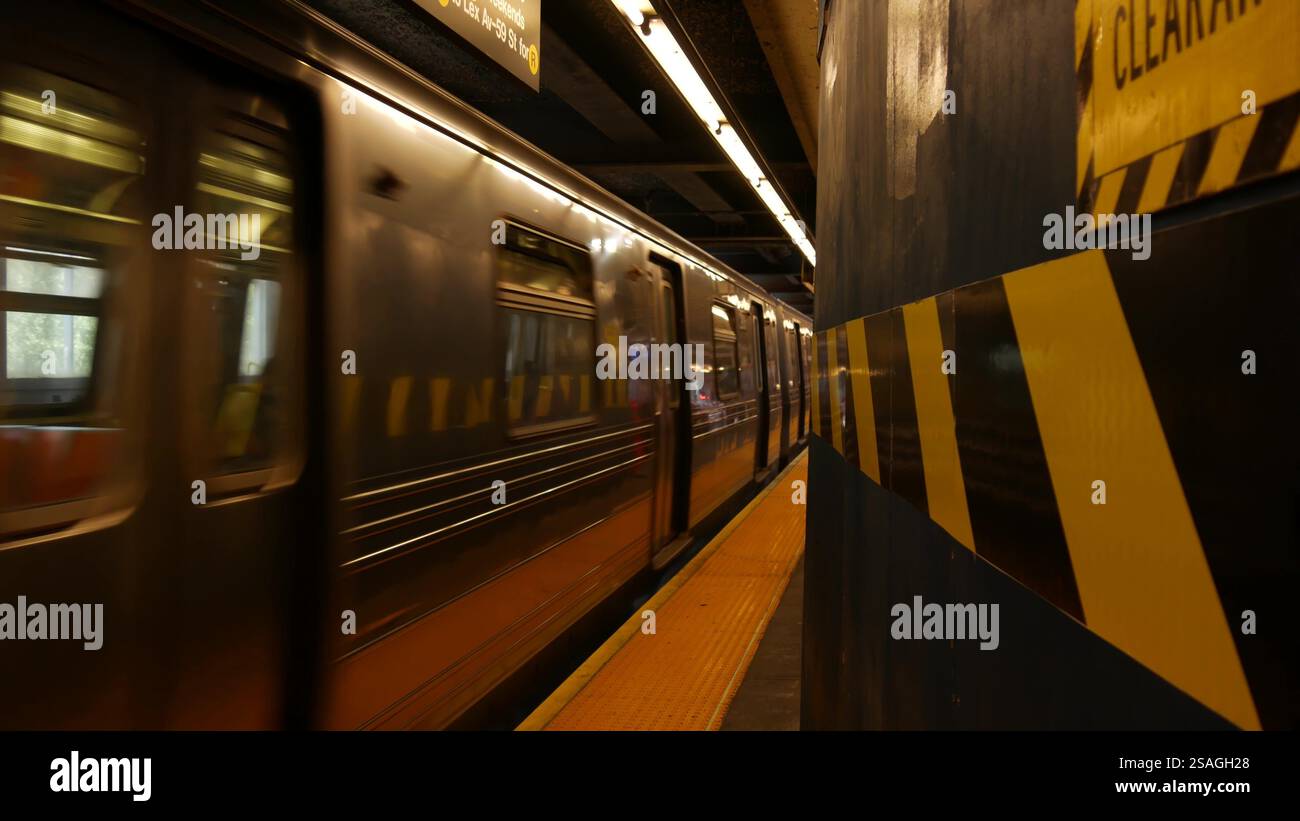 New York City, United States - 2 Sept 2023: Subway station interior ...