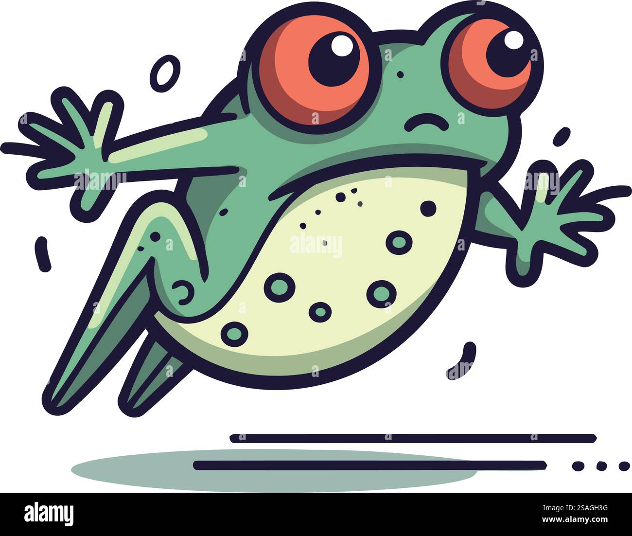 Frog cartoon character. Vector illustration isolated on white ...