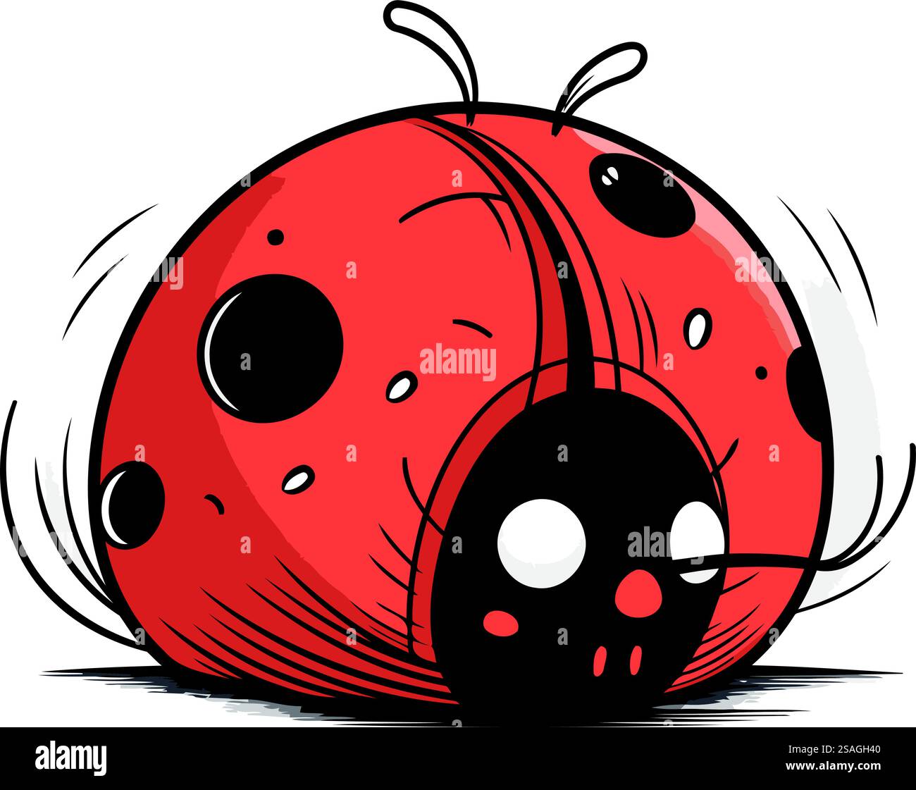 Ladybug isolated on white background. Vector illustration in cartoon ...