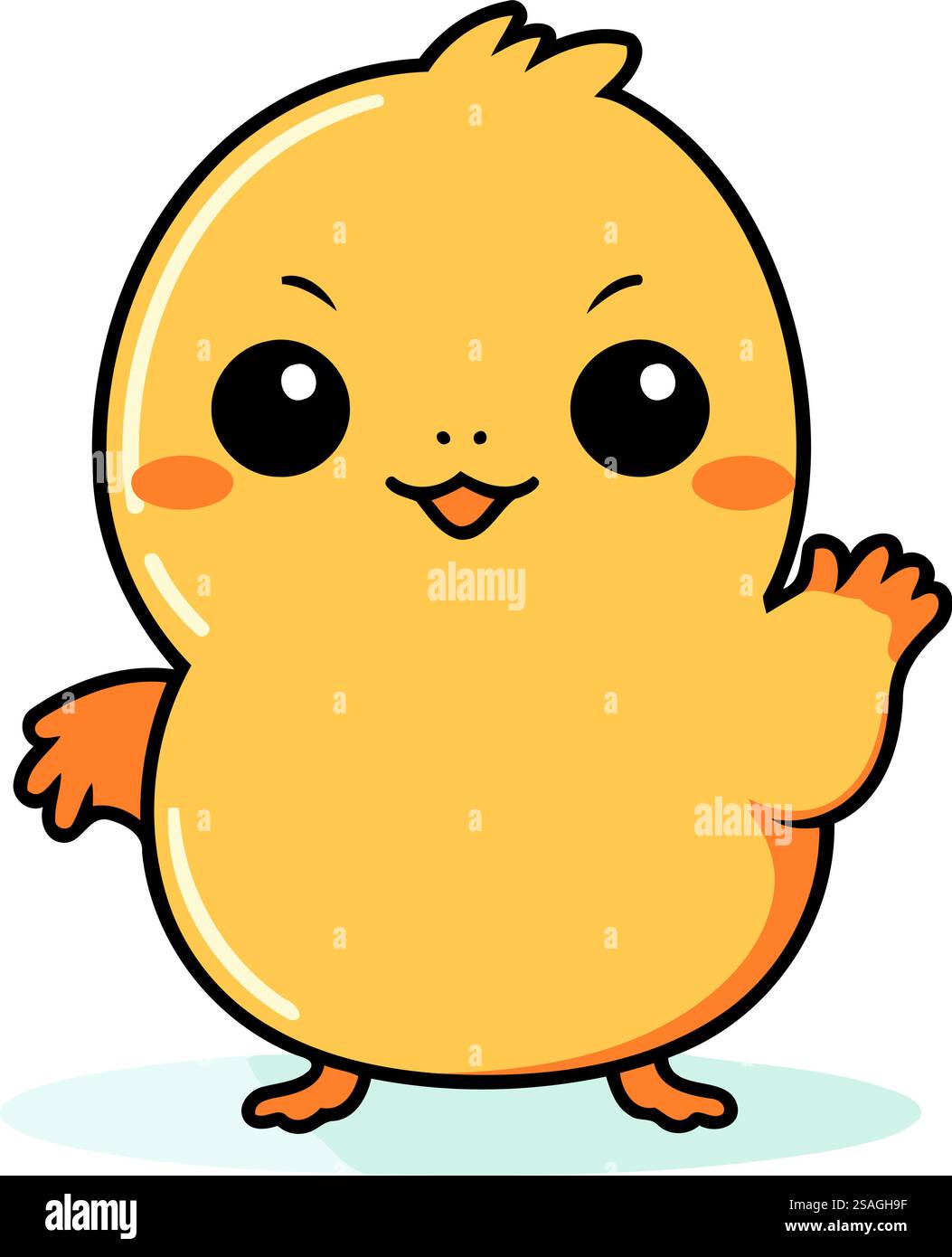 Cute little chicken cartoon character. Vector illustration in a flat ...