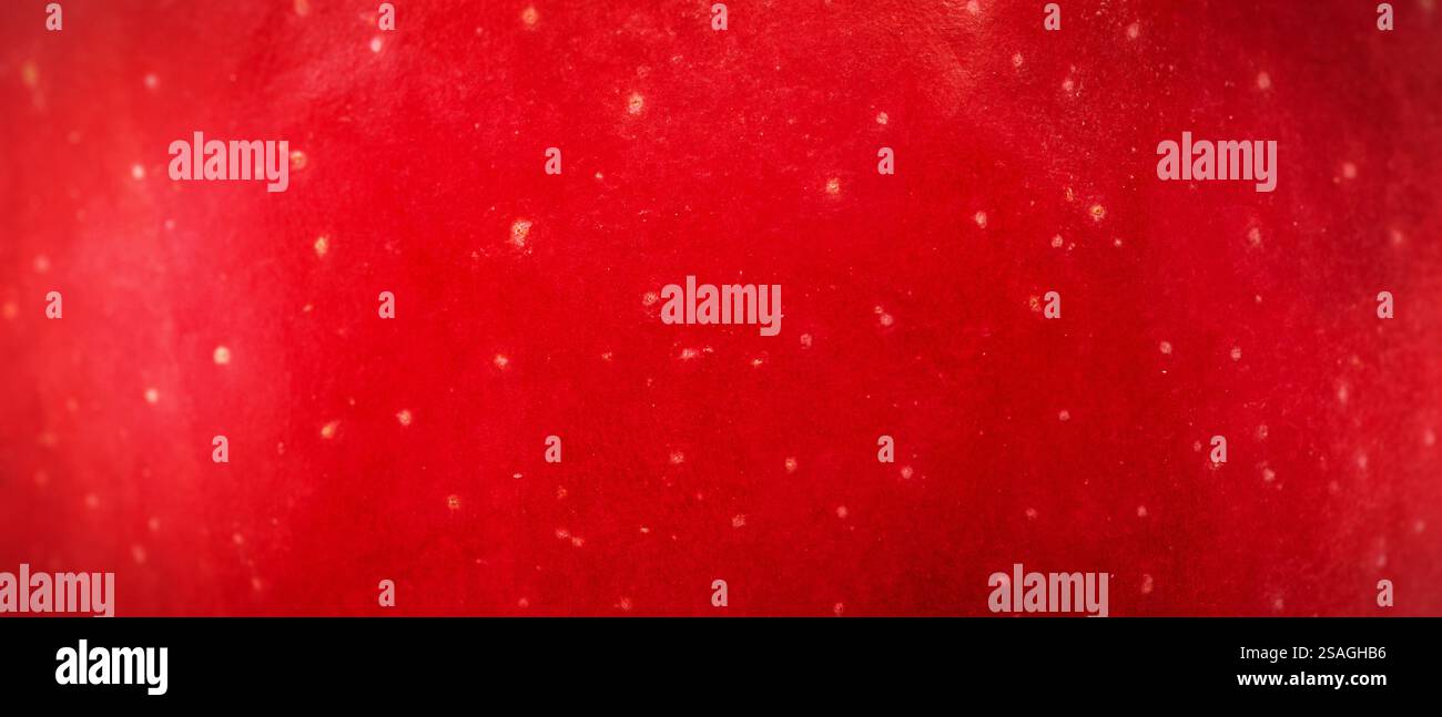 Texture of red apple skin macro photo banner size background Stock ...